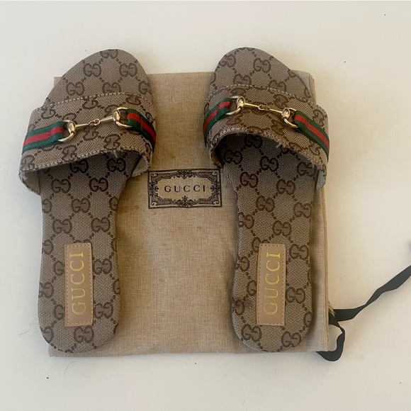 Gucci | Shoes | Gucci Monogram Gg Size 8 Slides | Poshmark